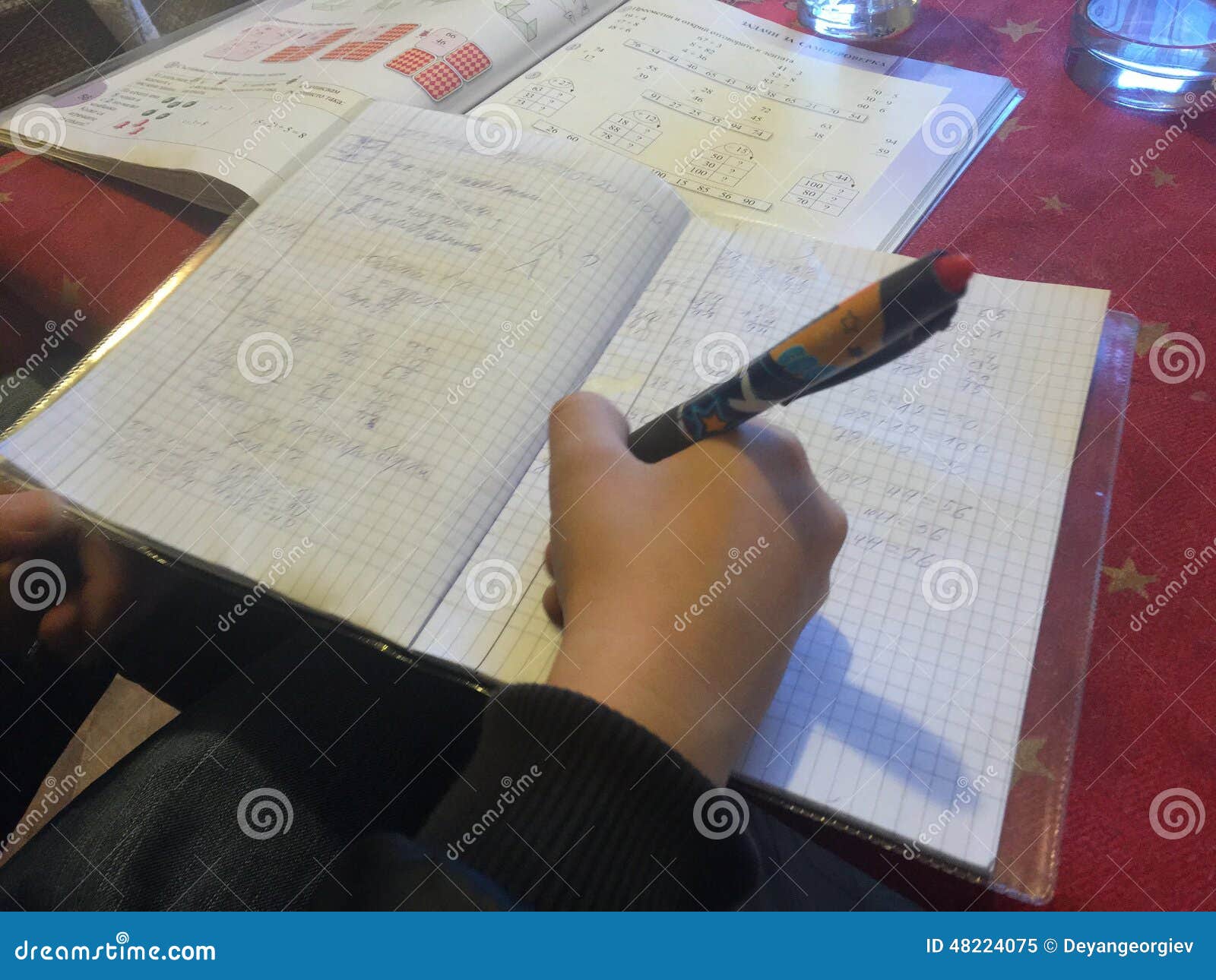 Child write with a pen editorial image. Image of mathematics - 48224075