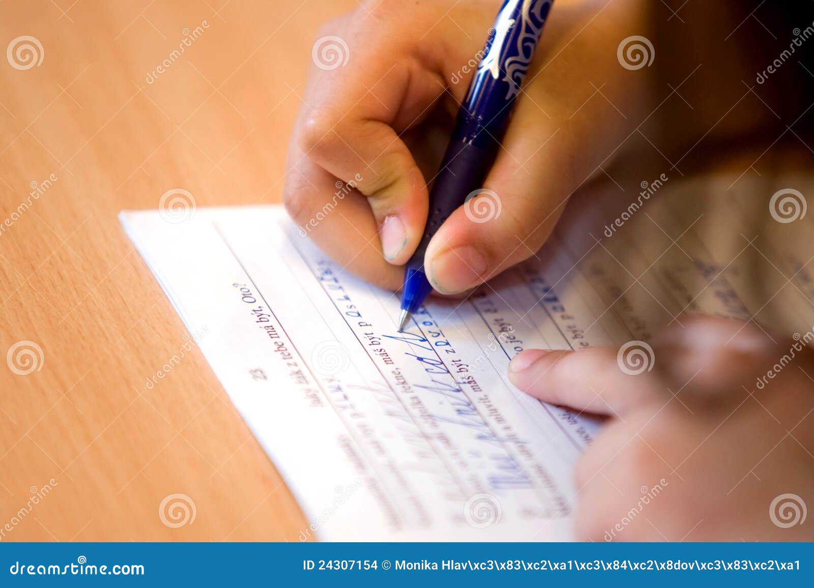 Child writes stock photo. Image of learning, intelligent - 24307154