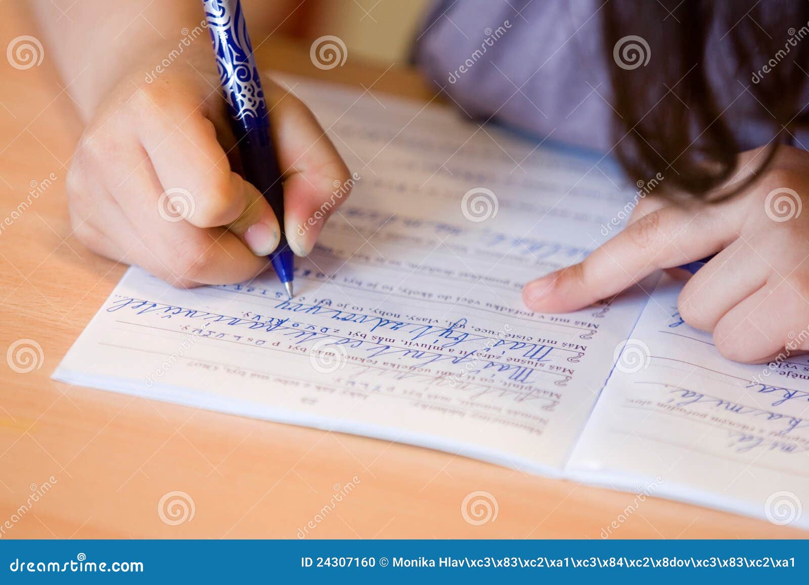 Child writes stock photo. Image of kindergarten, activities - 24307160