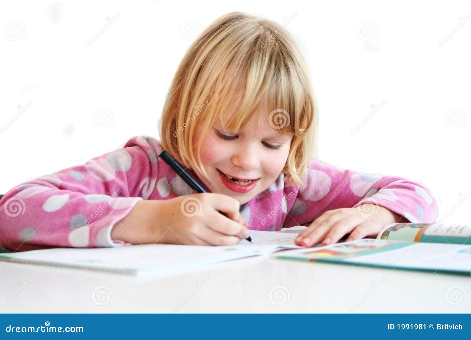 Child writing stock image. Image of class, book, study - 1991981