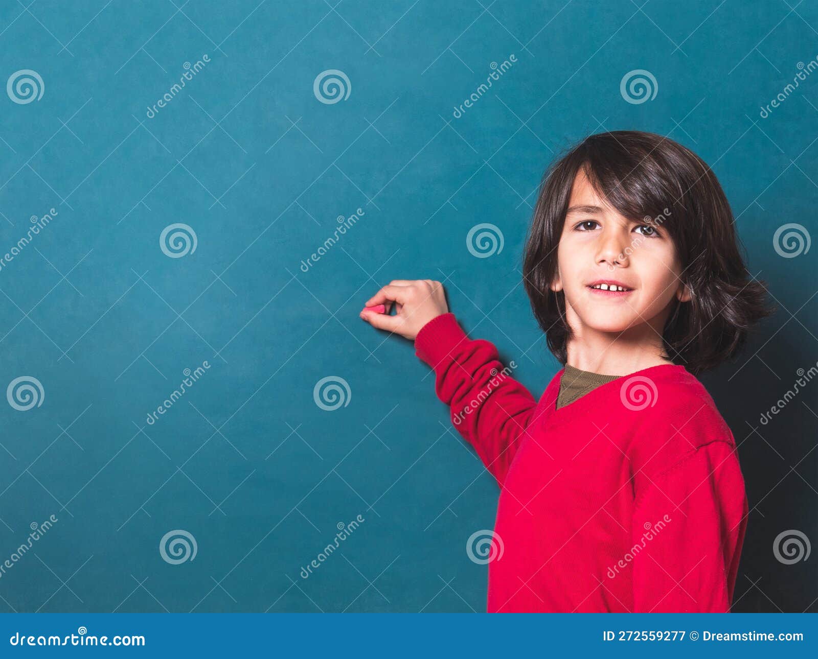 Child Writing on the Blackboard Class. Stock Image - Image of children ...