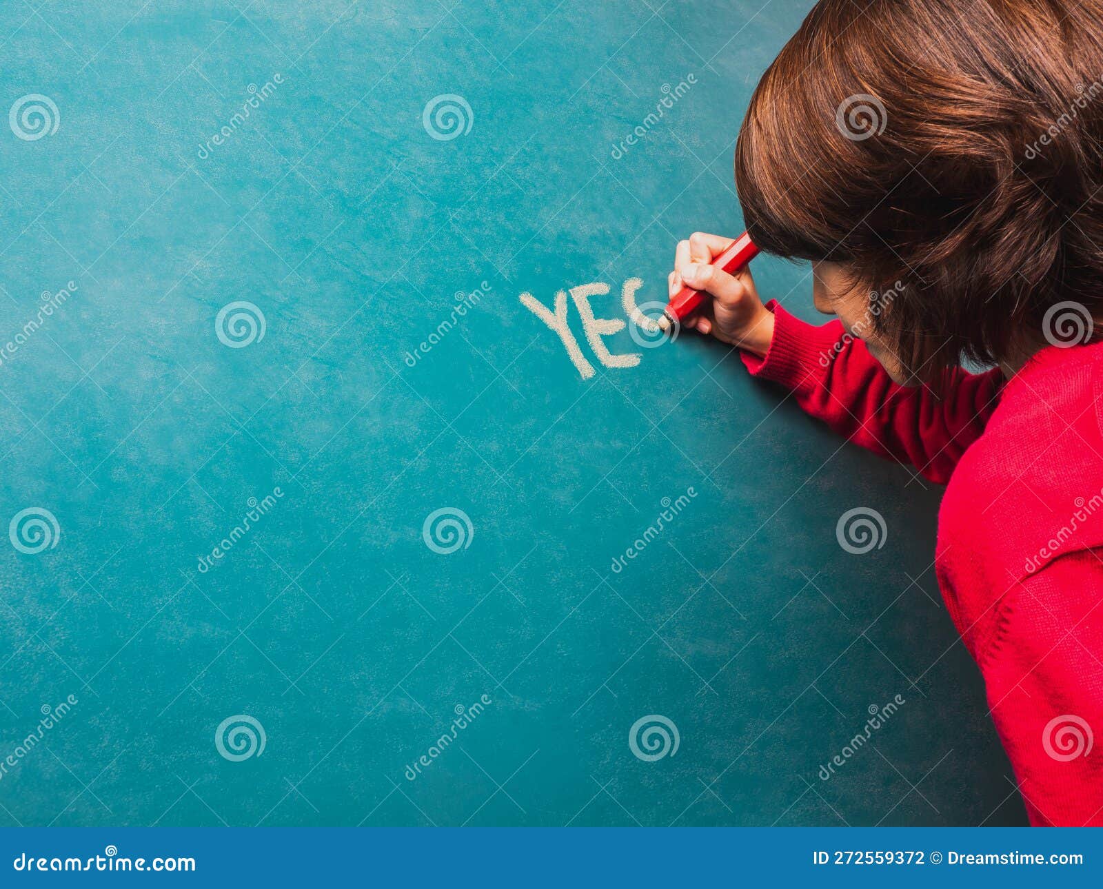 Child Writing on the Blackboard in the School. Stock Photo - Image of ...
