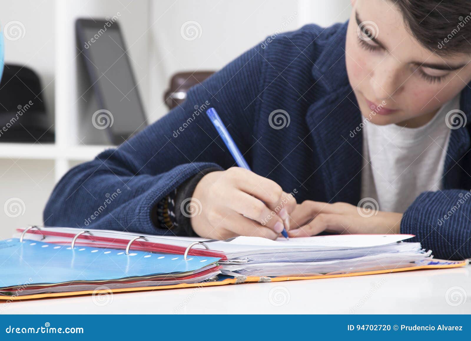 Child writing stock photo. Image of homework, cursive - 94702720