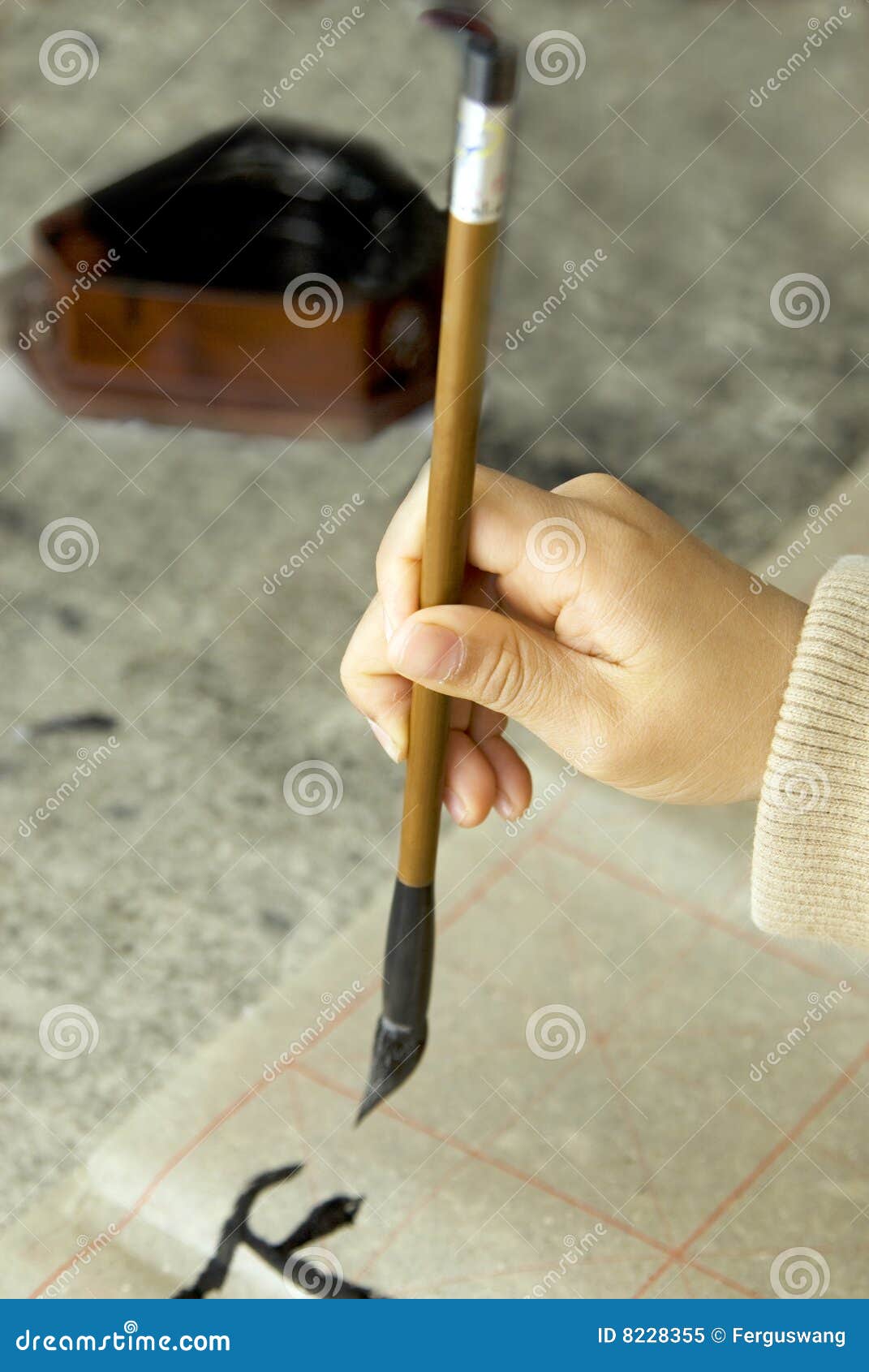 A Child Writing Chinese Calligraphy Stock Image - Image of learn ...