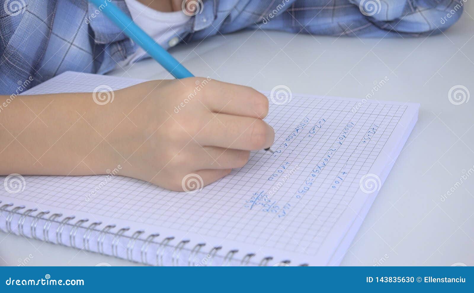 Child Writing in Classroom, Studying, Kid Homework, Student Learning ...