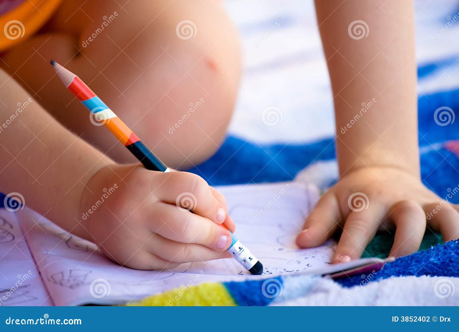 Child writing and drawing stock photo. Image of small - 3852402