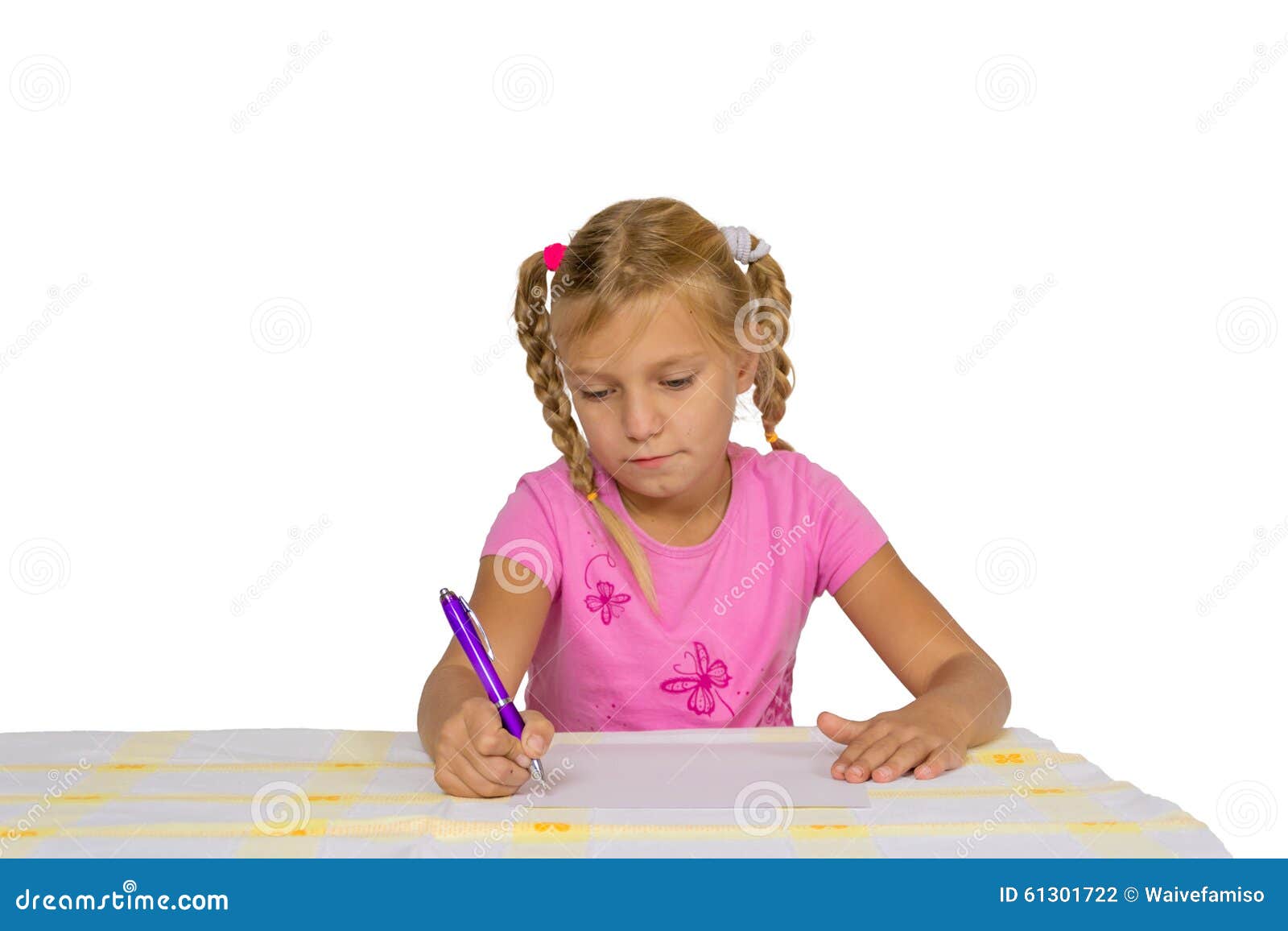 Child Writing on Empty Paper Stock Photo - Image of paper, homework ...