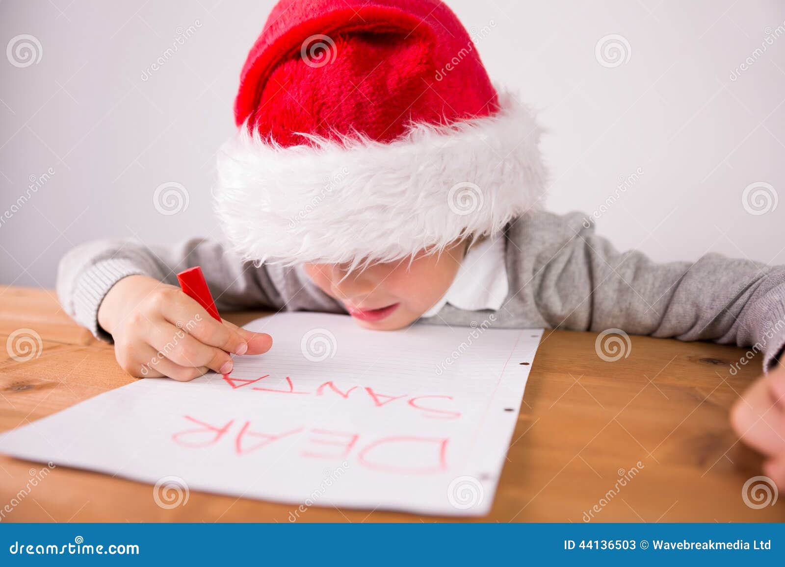 Child Writing Letter To Santa Stock Image - Image of studio, hair: 44136503