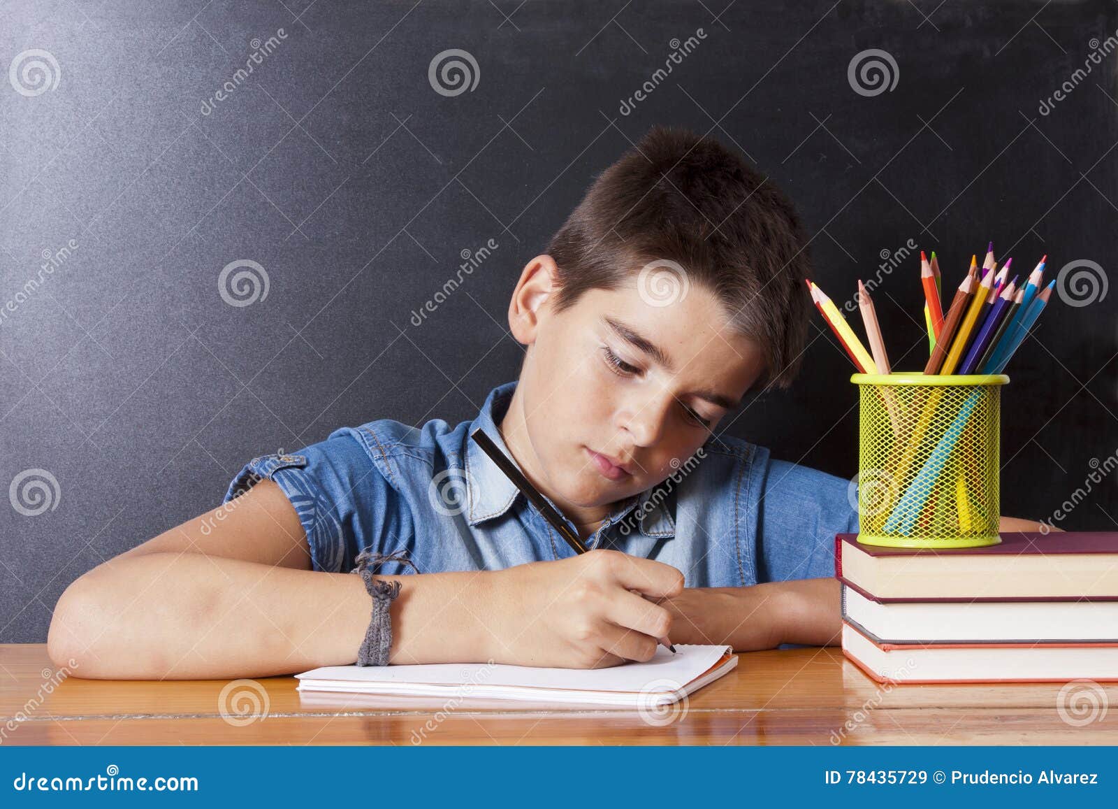 Child writing stock image. Image of academia, horizontal - 78435729