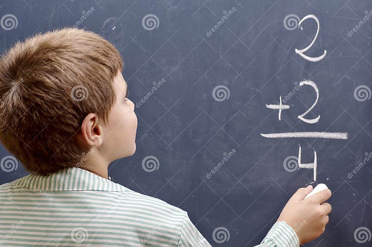 Child writing sum stock image. Image of class, clever - 28998887