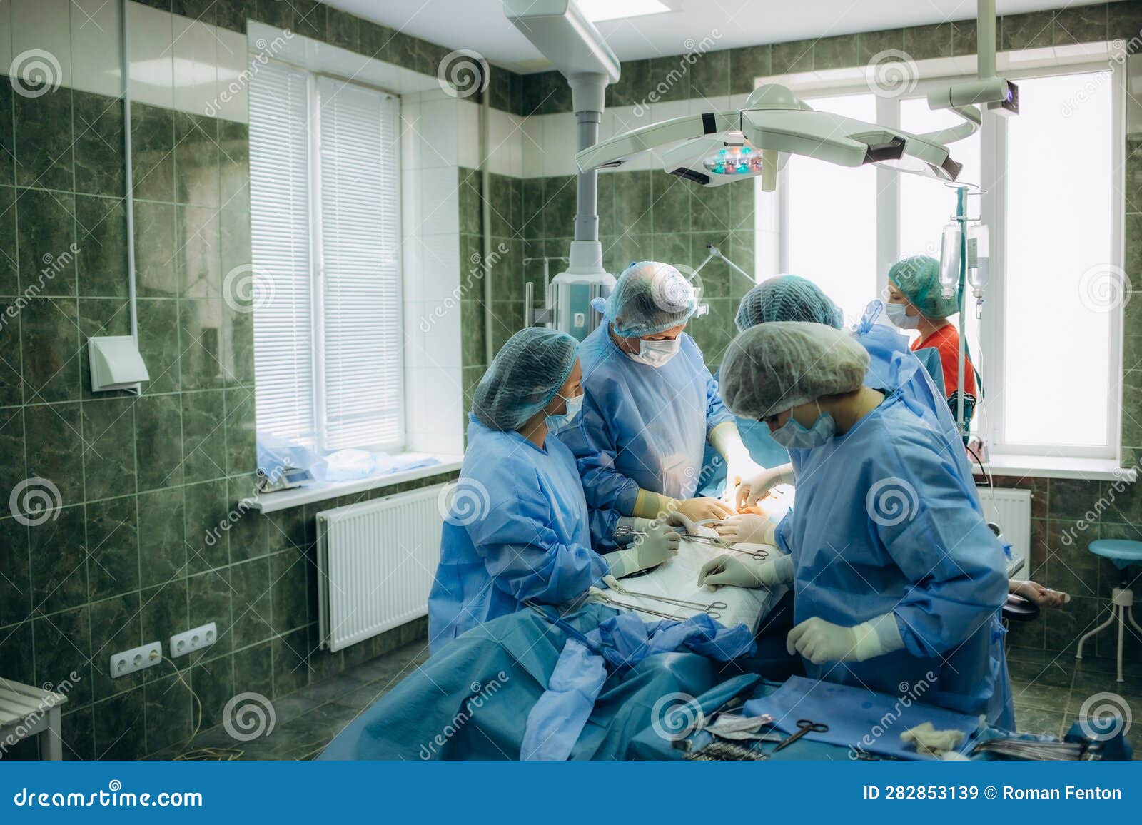 Childbirth during Cesarean Section Operation Procedure Stock Image ...
