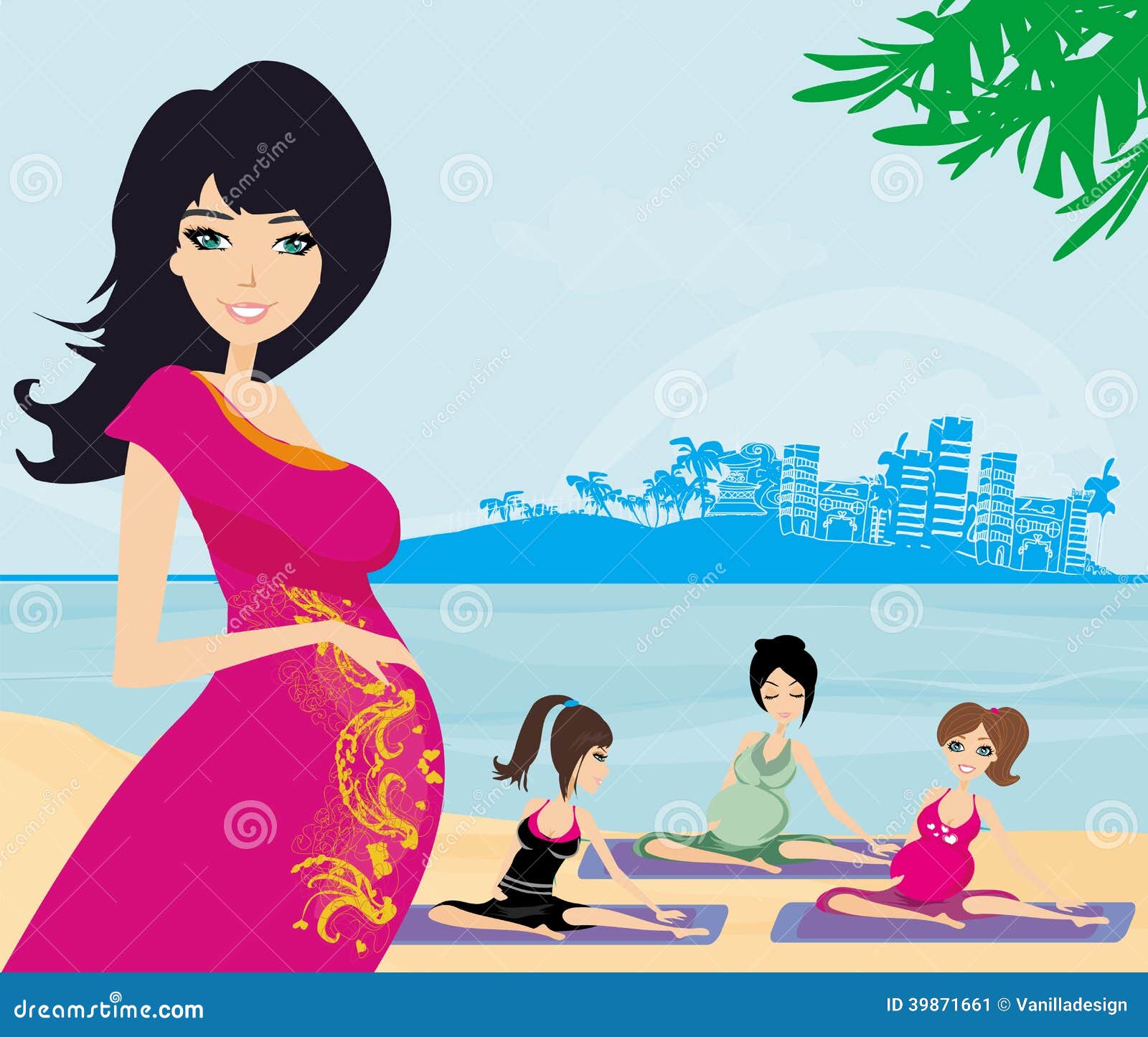 Childbirth Classes Blank Brochure Design Vector Illustration ...