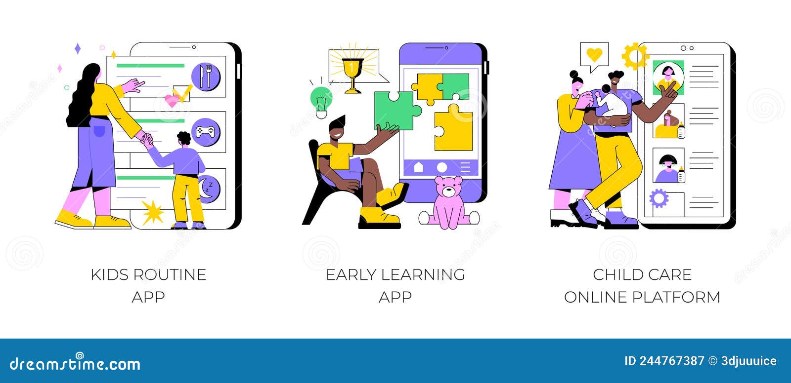 Childcare Technology Solutions Abstract Concept Vector Illustrations ...