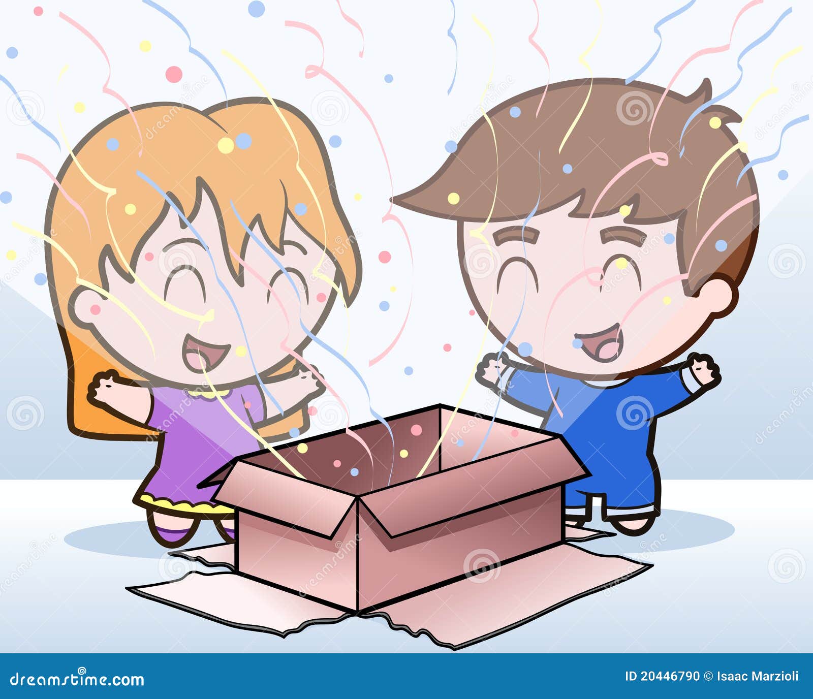 Childen Open Present stock vector. Illustration of child - 20446790