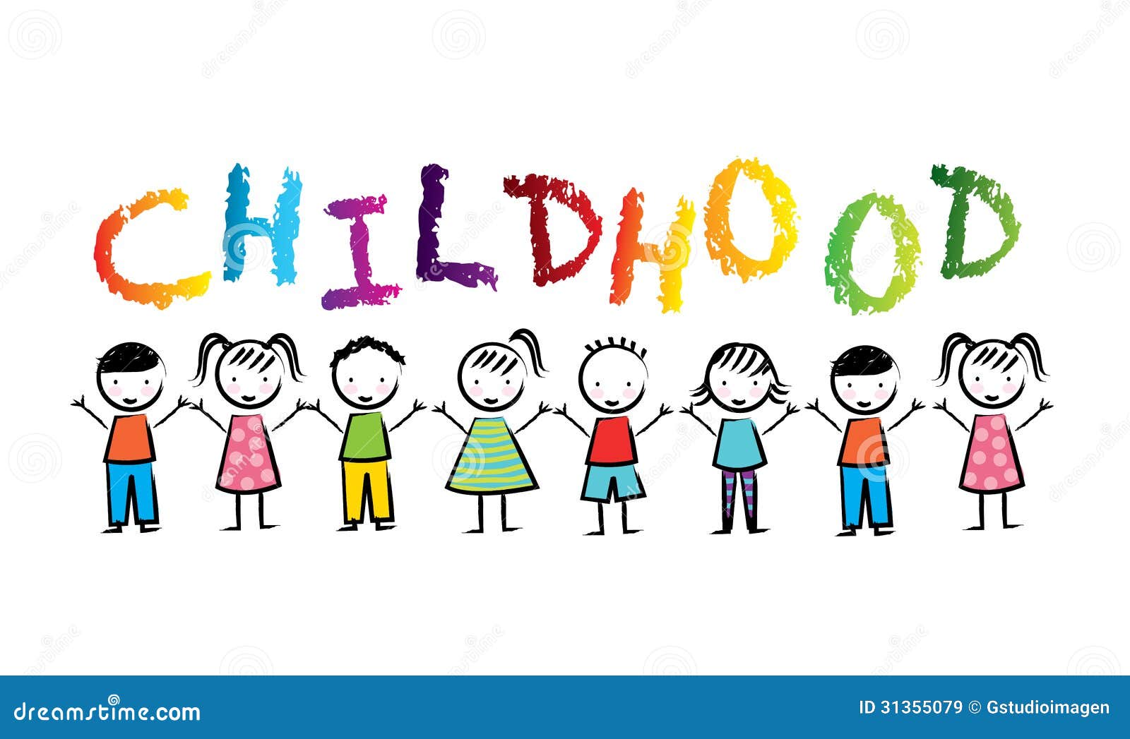 Childhood stock vector. Illustration of friendship, encouragement ...