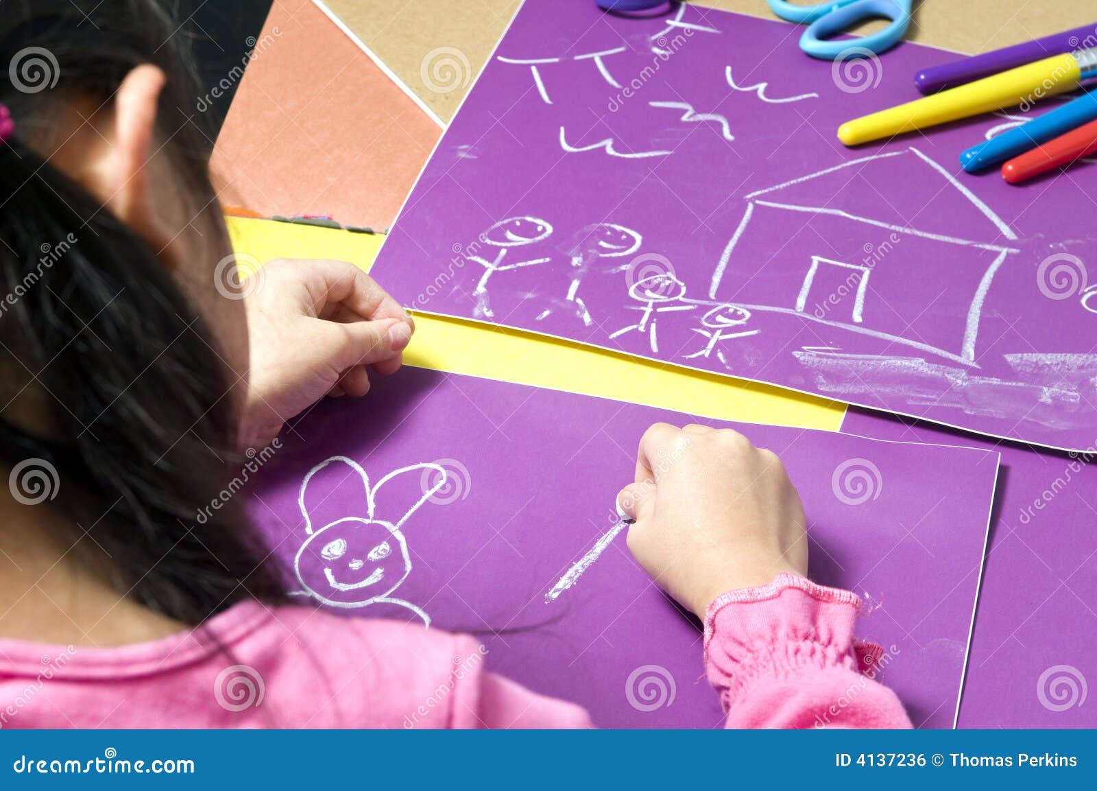 Childhood drawing stock photo. Image of colors, brush - 4137236