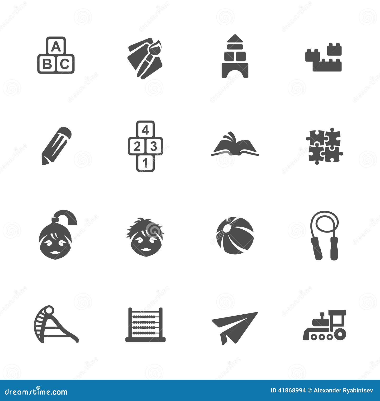 Childhood icon set stock vector. Illustration of face - 41868994