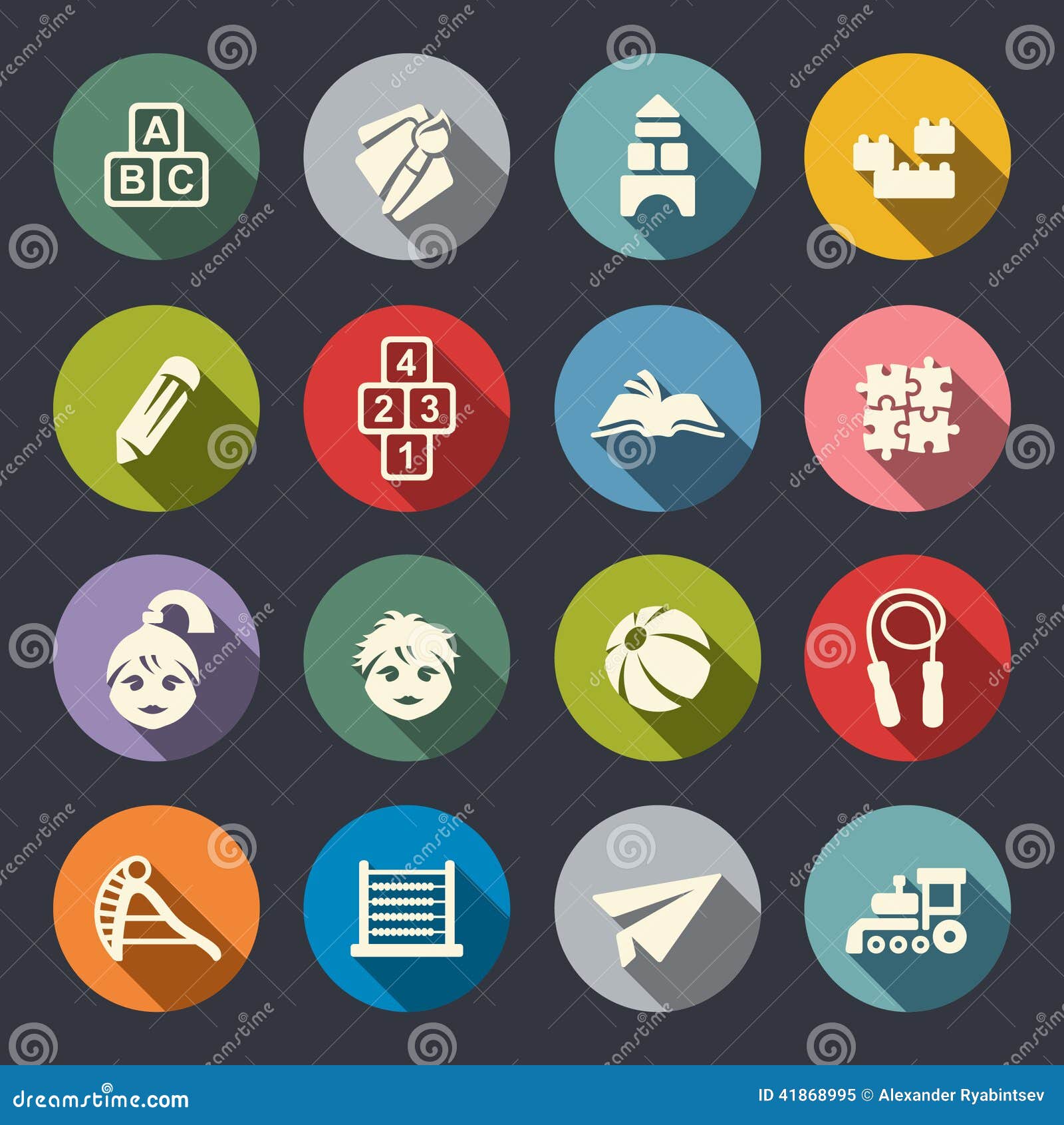 Childhood icon set stock vector. Illustration of child - 41868995