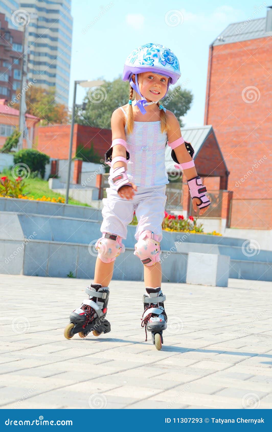 Childhood Sports Roller Blading Stock Image - Image of blades, city ...