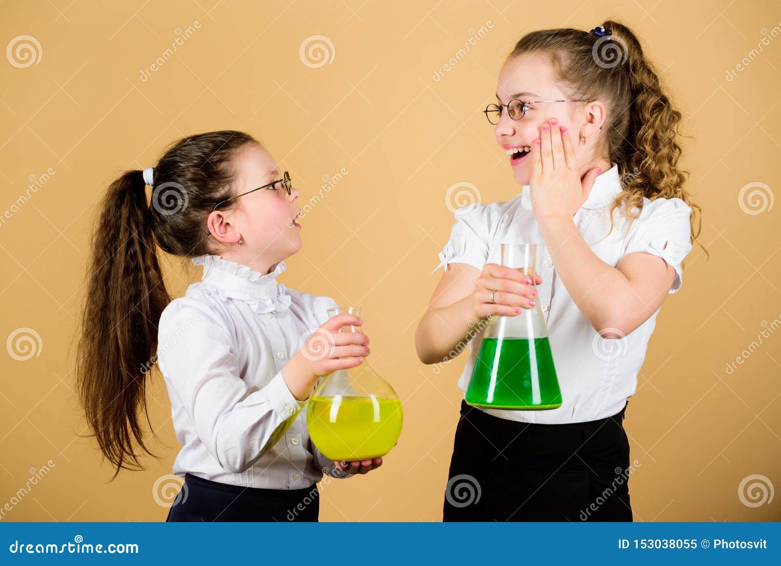 Experimenting Together. Education Concept. Fascinating Experiment ...