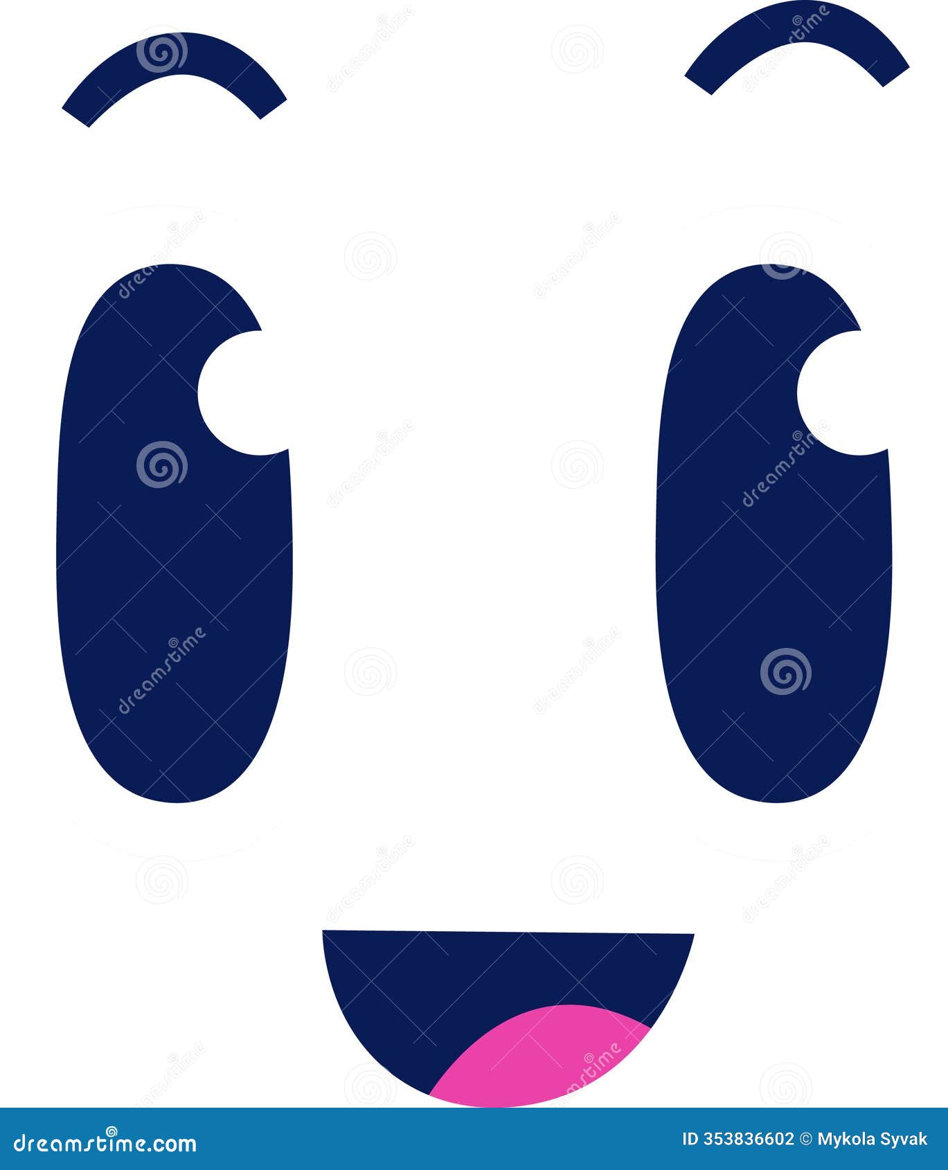 Childish Abstract Face with Happy Expression Stock Illustration ...