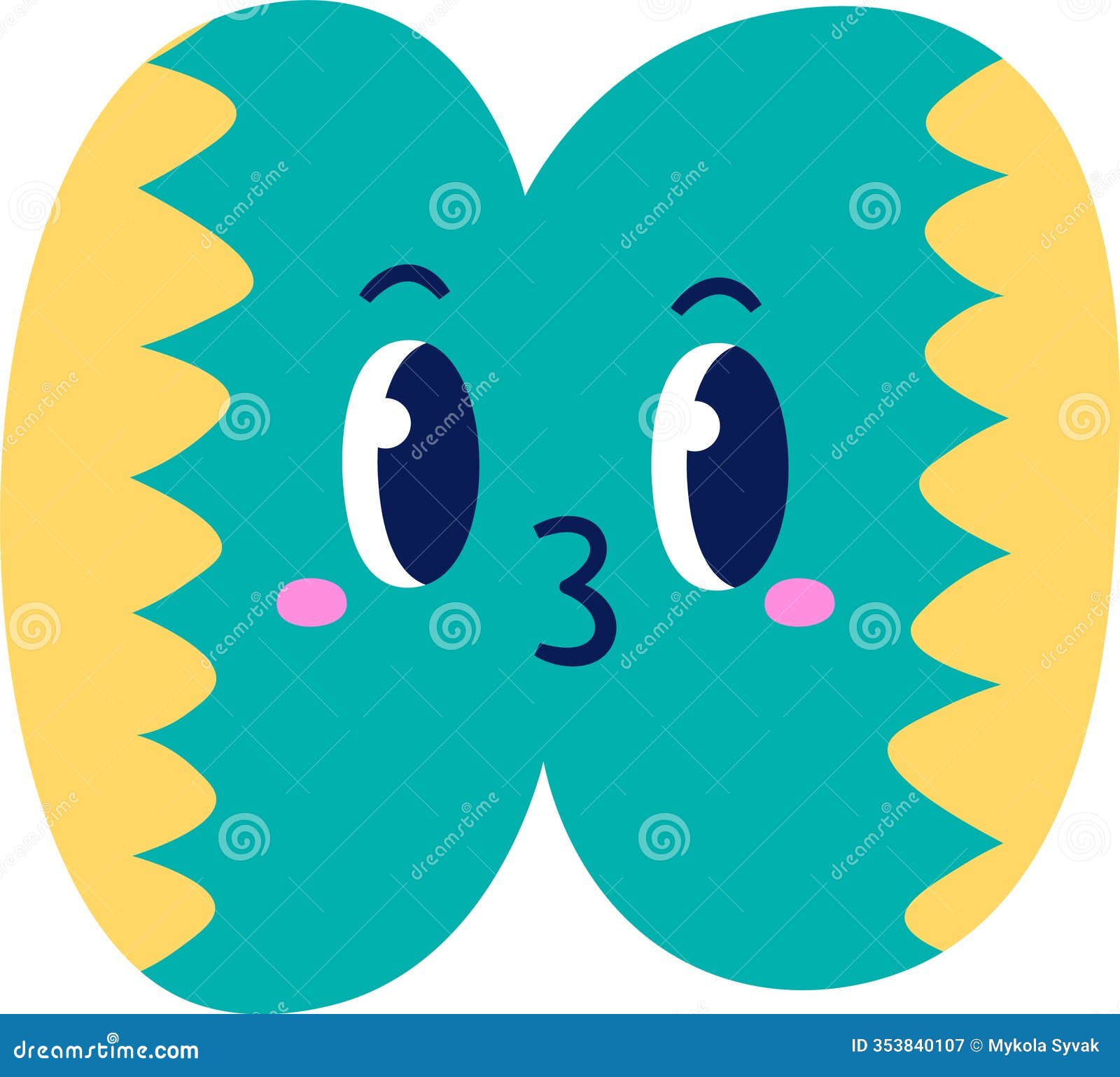 Childish Abstract Shape with Expressive Face Stock Illustration ...