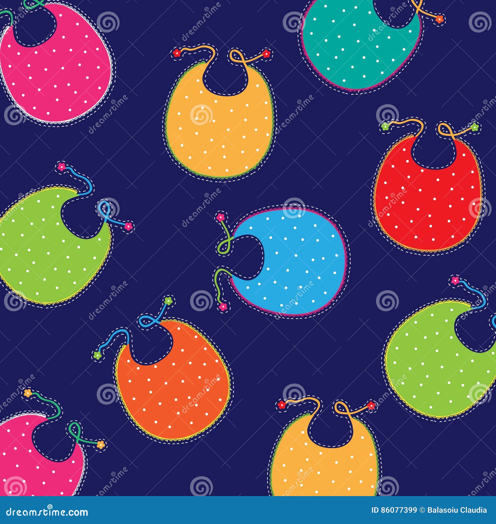 Childish Background with Bib Stock Vector - Illustration of clean ...