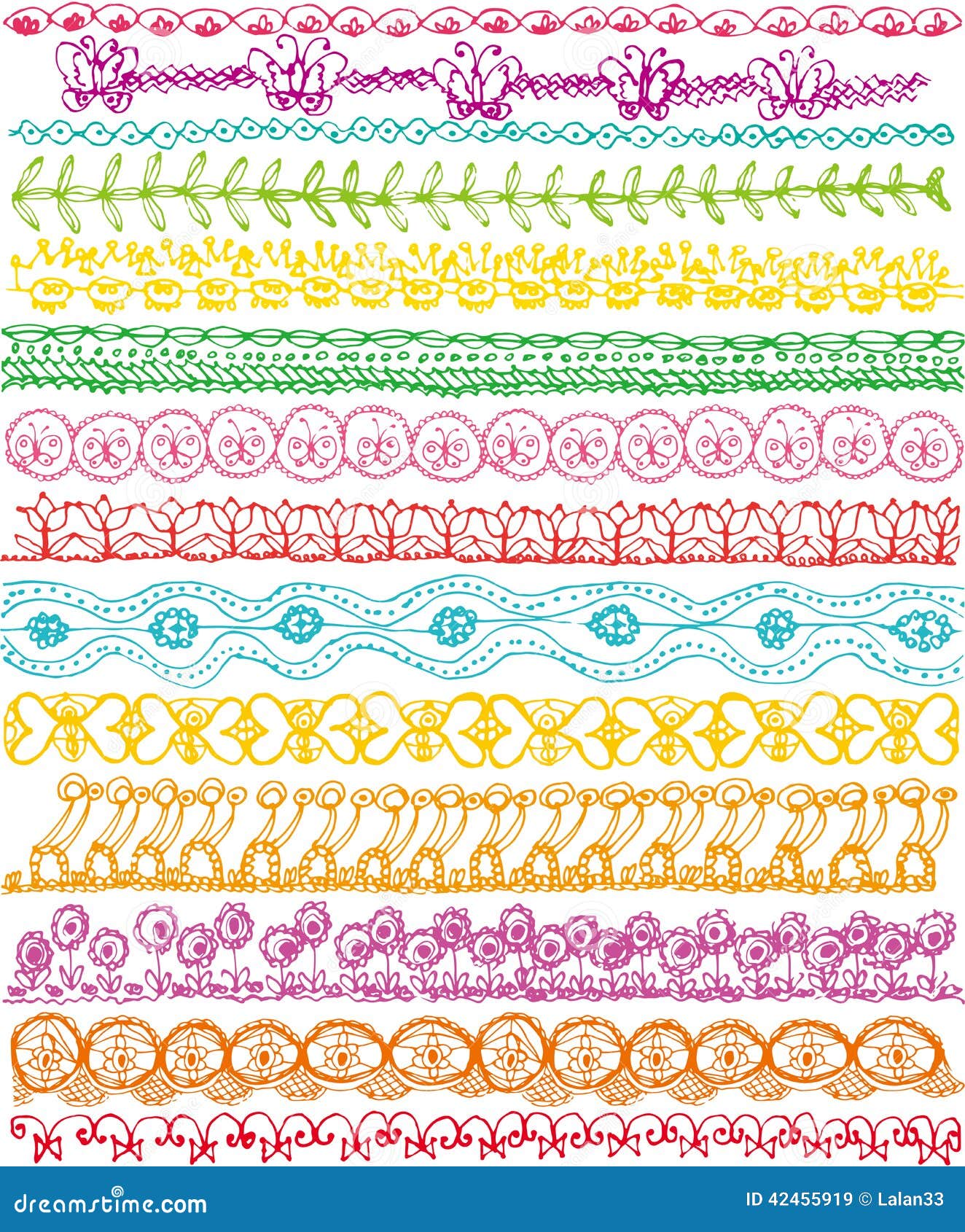 Childish borders. stock vector. Illustration of girly - 42455919