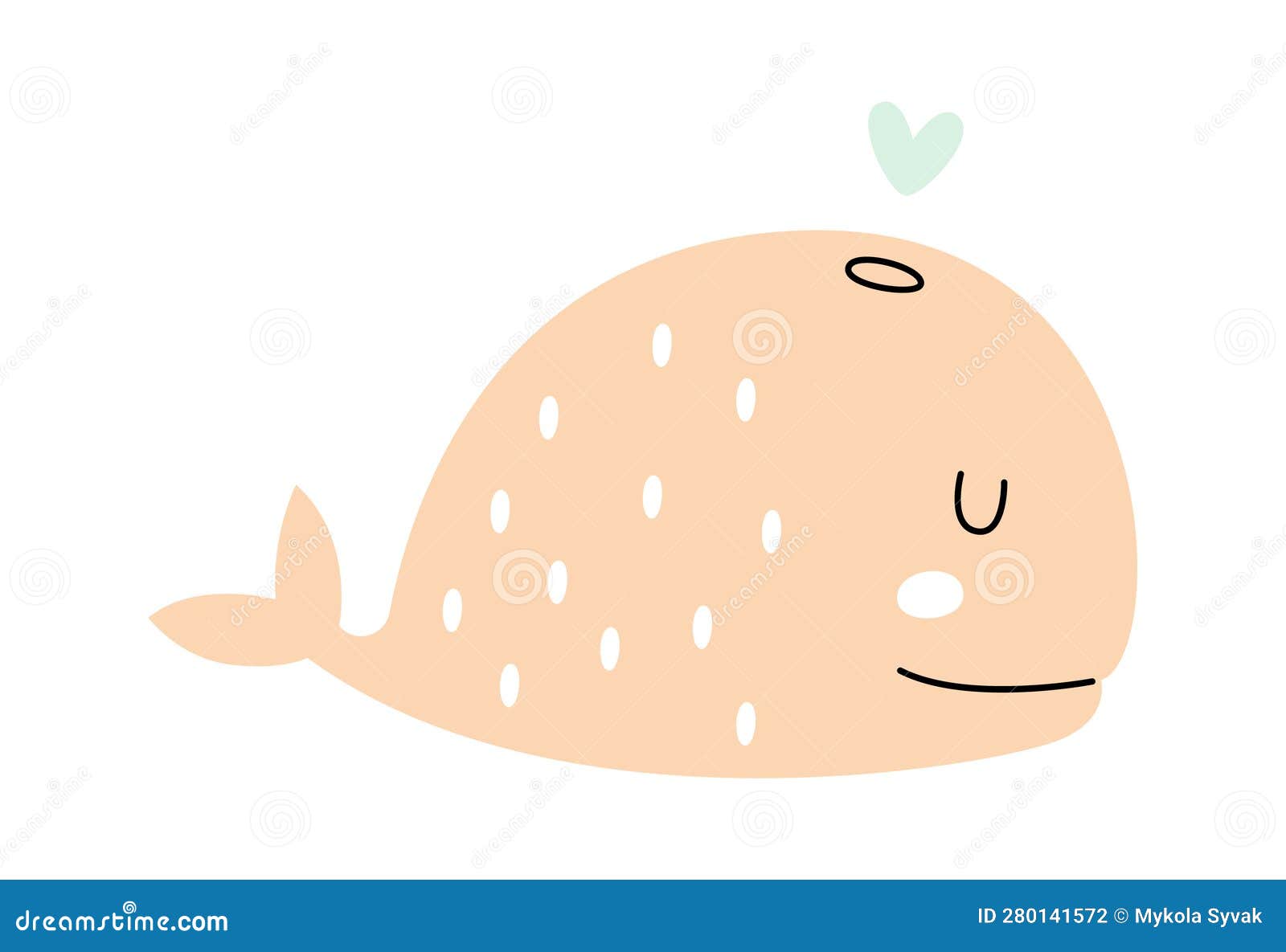 Childish Cartoon Whale stock vector. Illustration of cartoon - 280141572