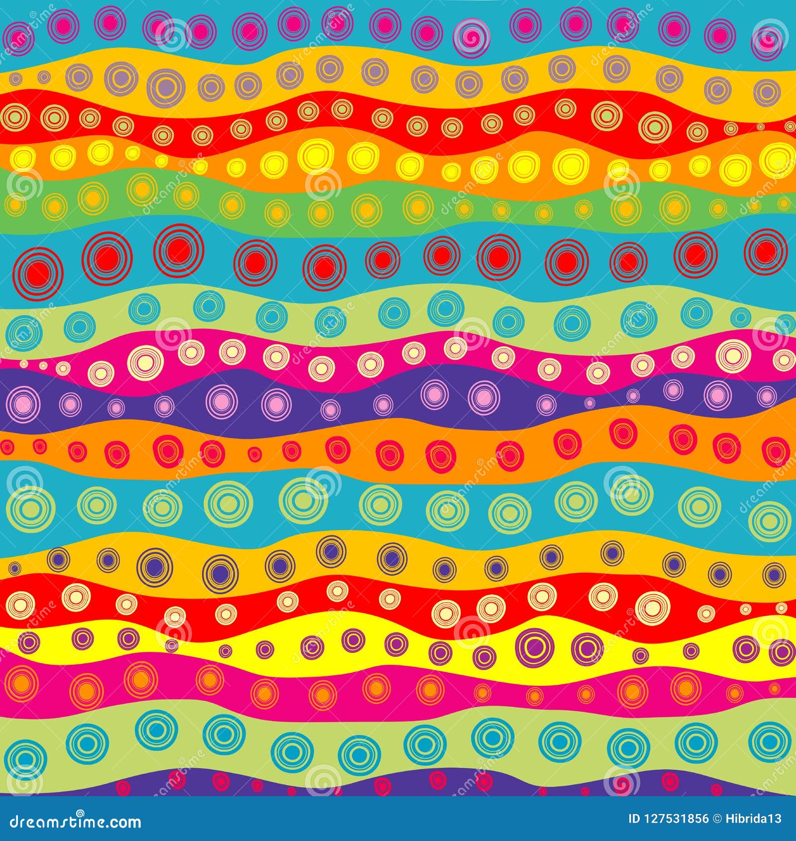 Childish Colorful Background with Dots and Strips Stock Vector ...