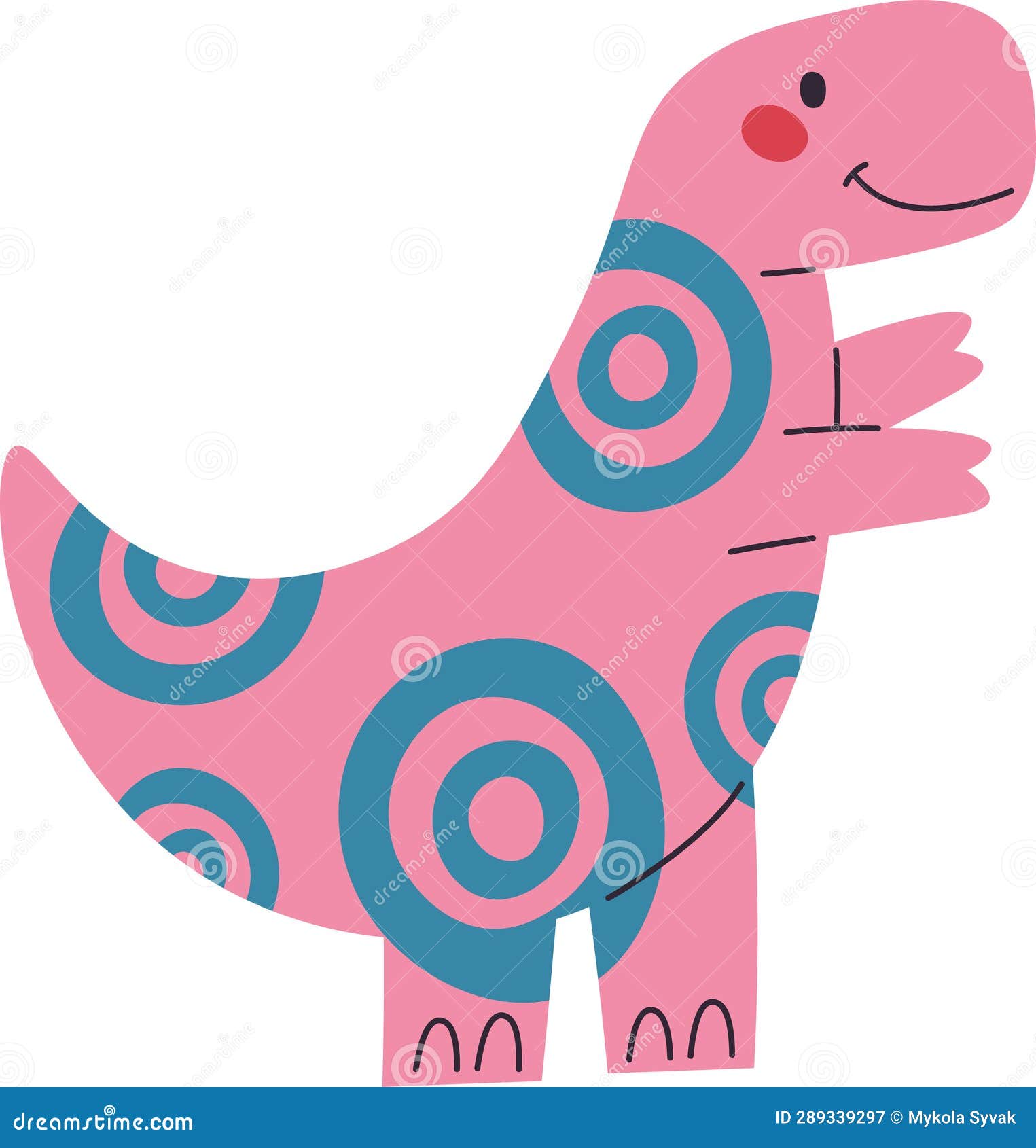 Childish Dinosaur Animal stock vector. Illustration of baby - 289339297
