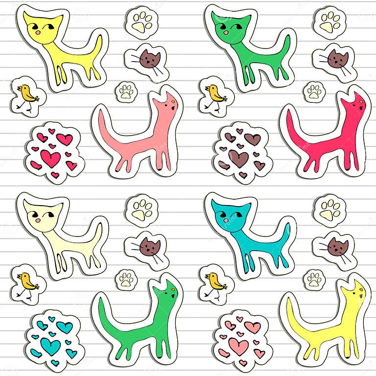 Childish doodle stickers stock vector. Illustration of baby - 24712023