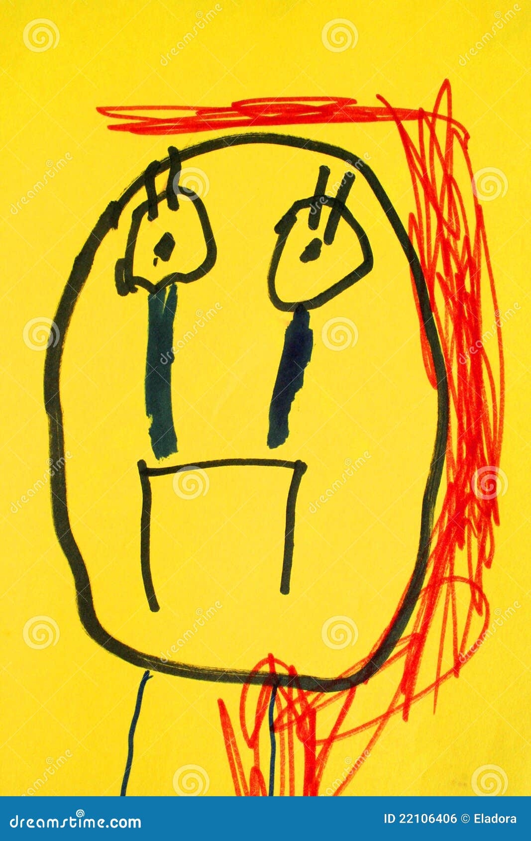 Childish drawn portrait stock photo. Image of fine, portrait - 22106406