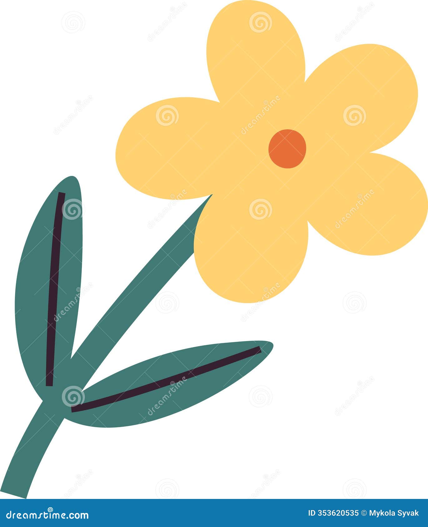 Childish Flower Icon stock illustration. Illustration of background ...