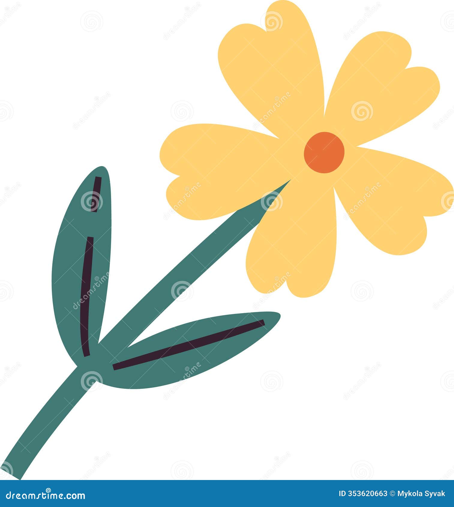 Childish Flower Icon stock illustration. Illustration of star - 353620663