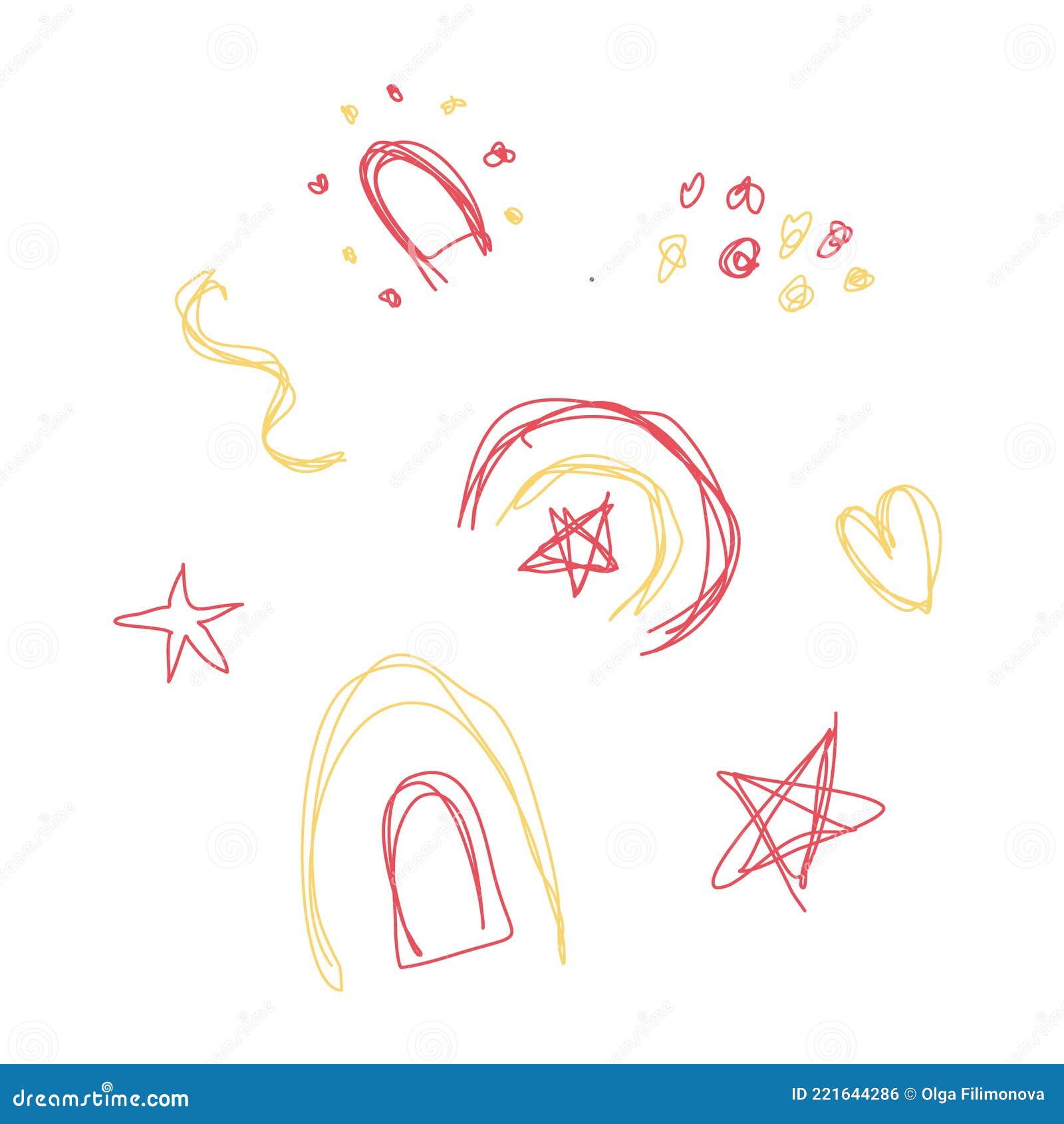 Childish Hand Drawn Vector Set. for Nursery Prints, Clothes ...