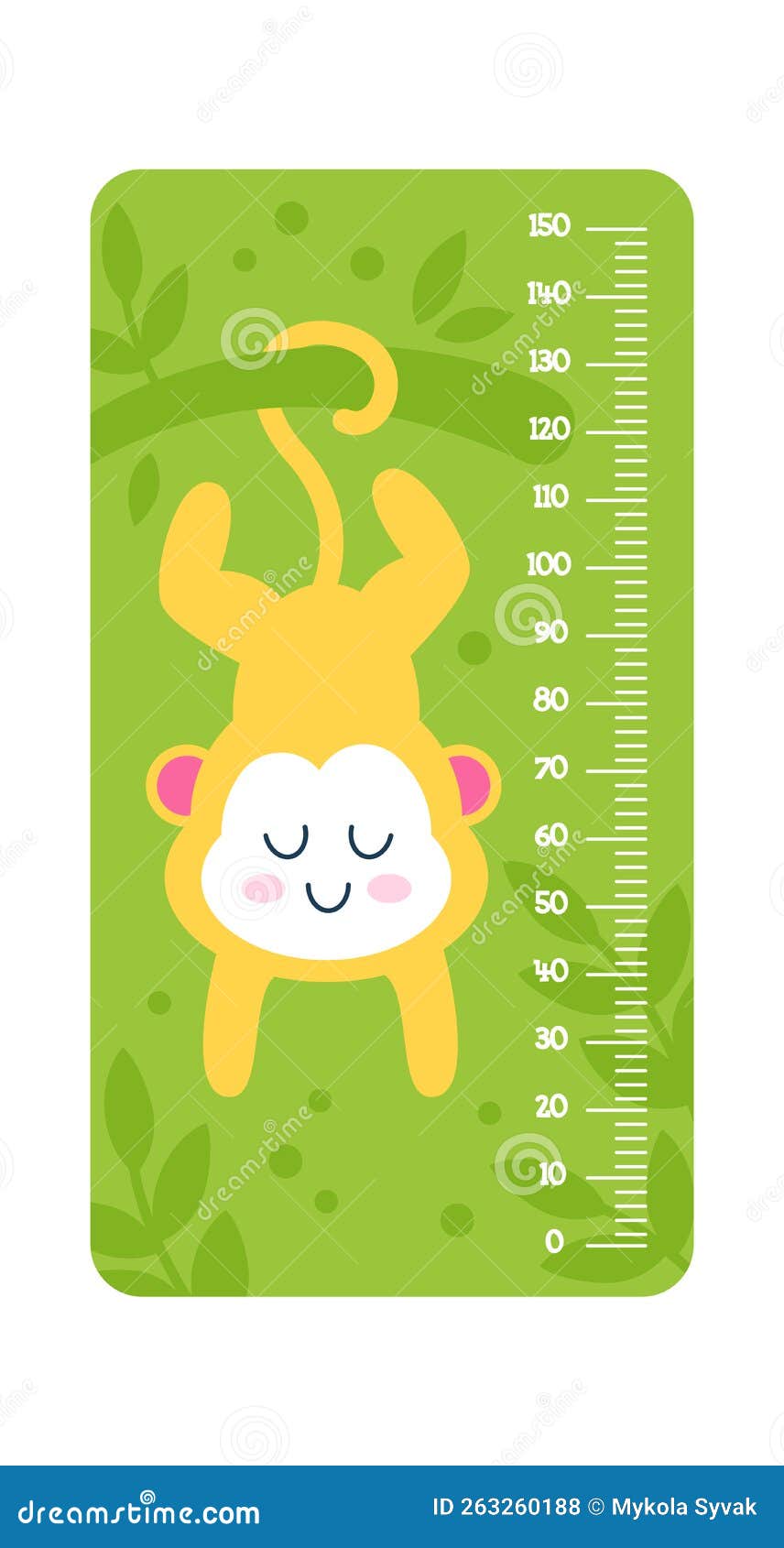Childish Meter with Monkey Cartoon Animal Stock Vector - Illustration ...