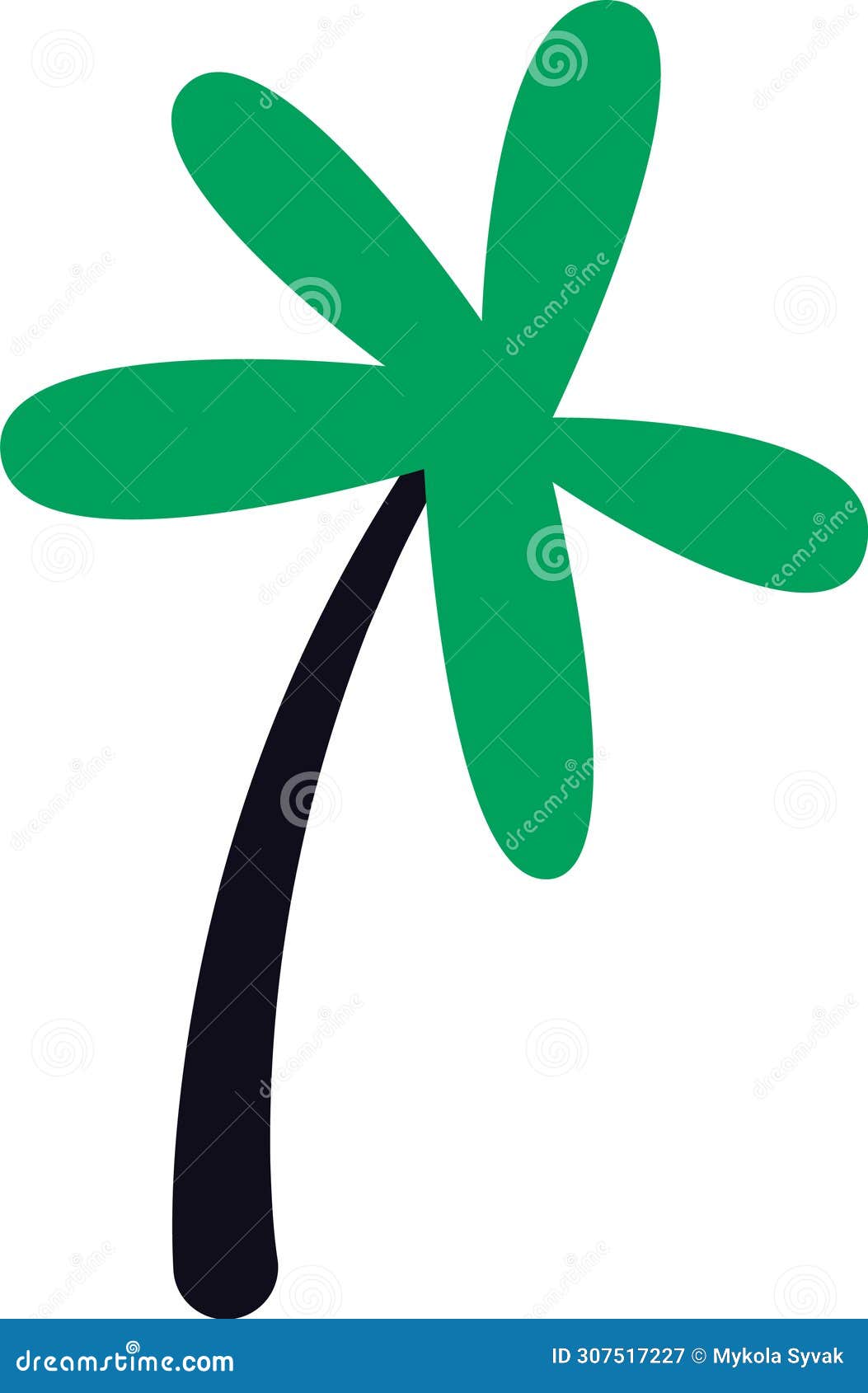 Childish Palm Tree stock vector. Illustration of tree - 307517227