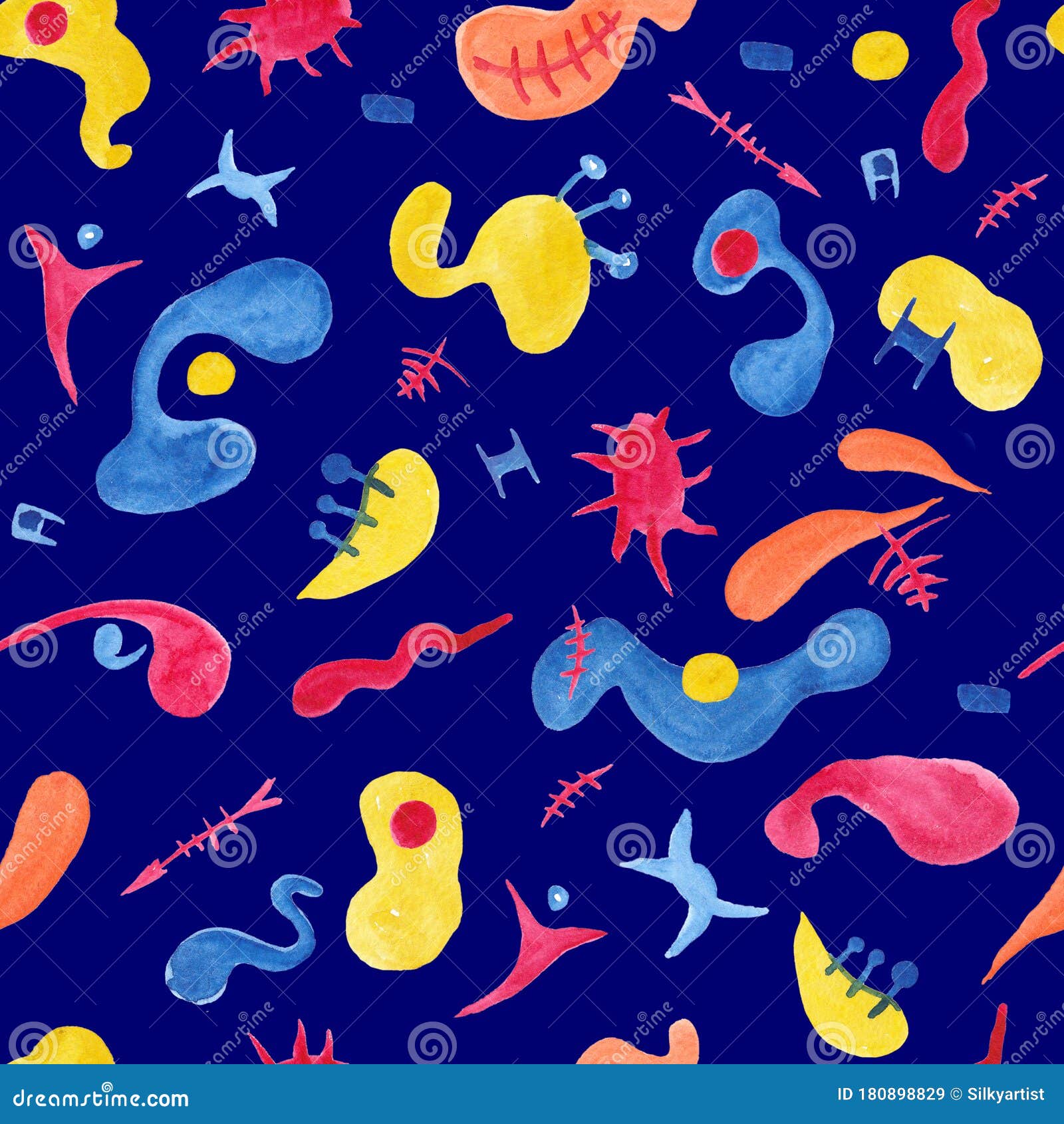 Childish Pattern with Abstract Forms Symbolising Micro World of ...