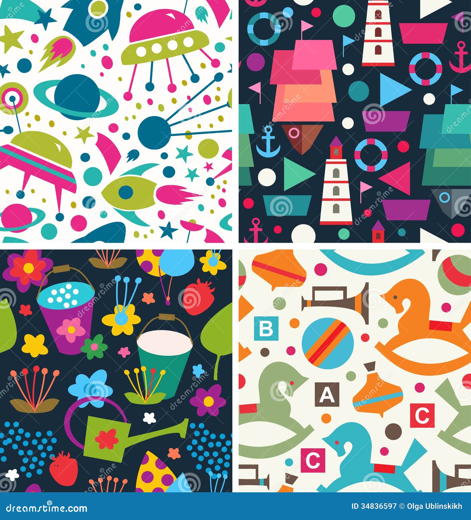Childish patterns stock illustration. Illustration of pattern - 34836597