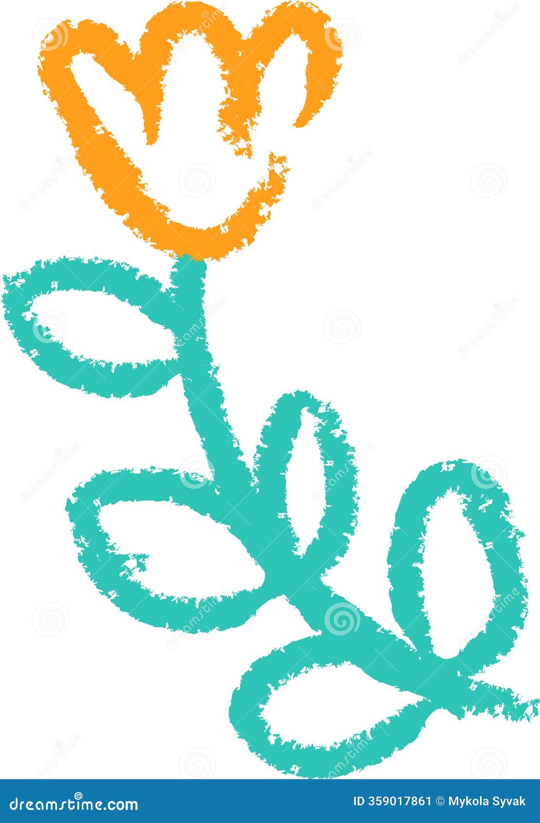 Childish Scribble Flower stock illustration. Illustration of star ...