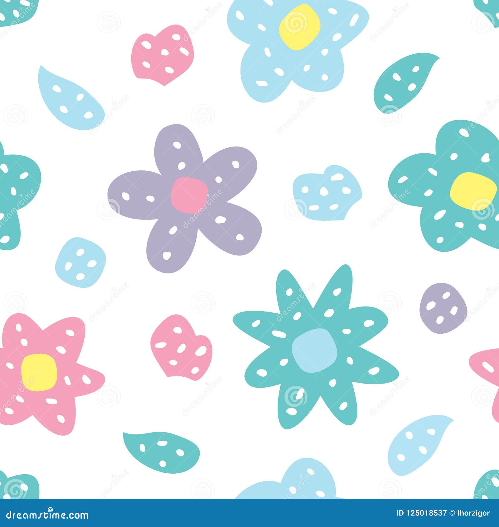 Childish Seamless Pattern with Flowers. Creative Texture for Fabric ...