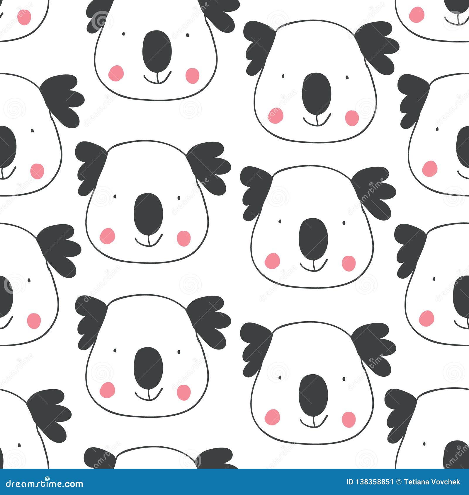 Childish Seamless Pattern with Hand Drawn Coalas Stock Vector ... Childish Seamless Pattern with Hand Drawn Coalas Stock Vector ...