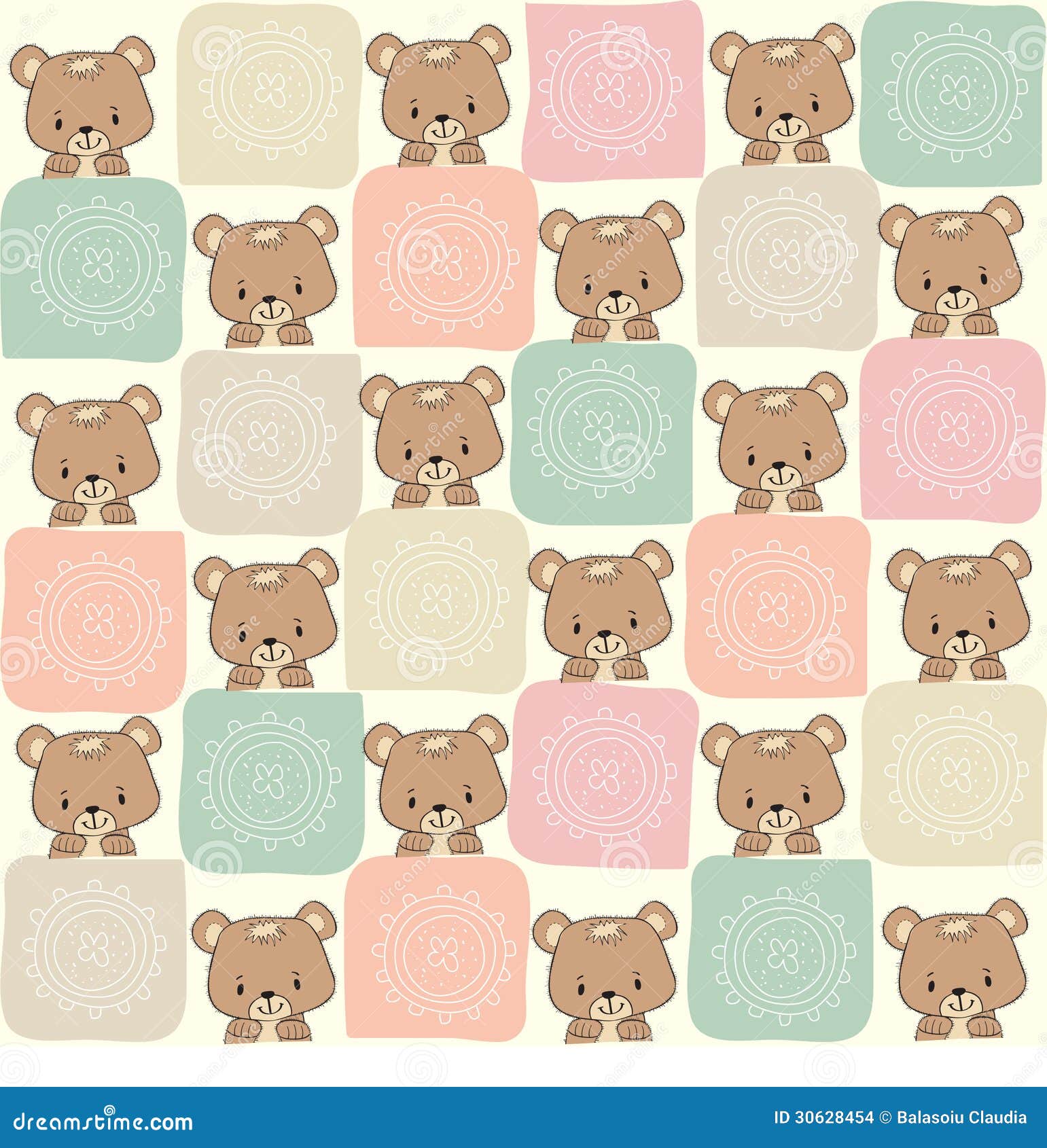 Teddy Bear Pattern Wallpaper
