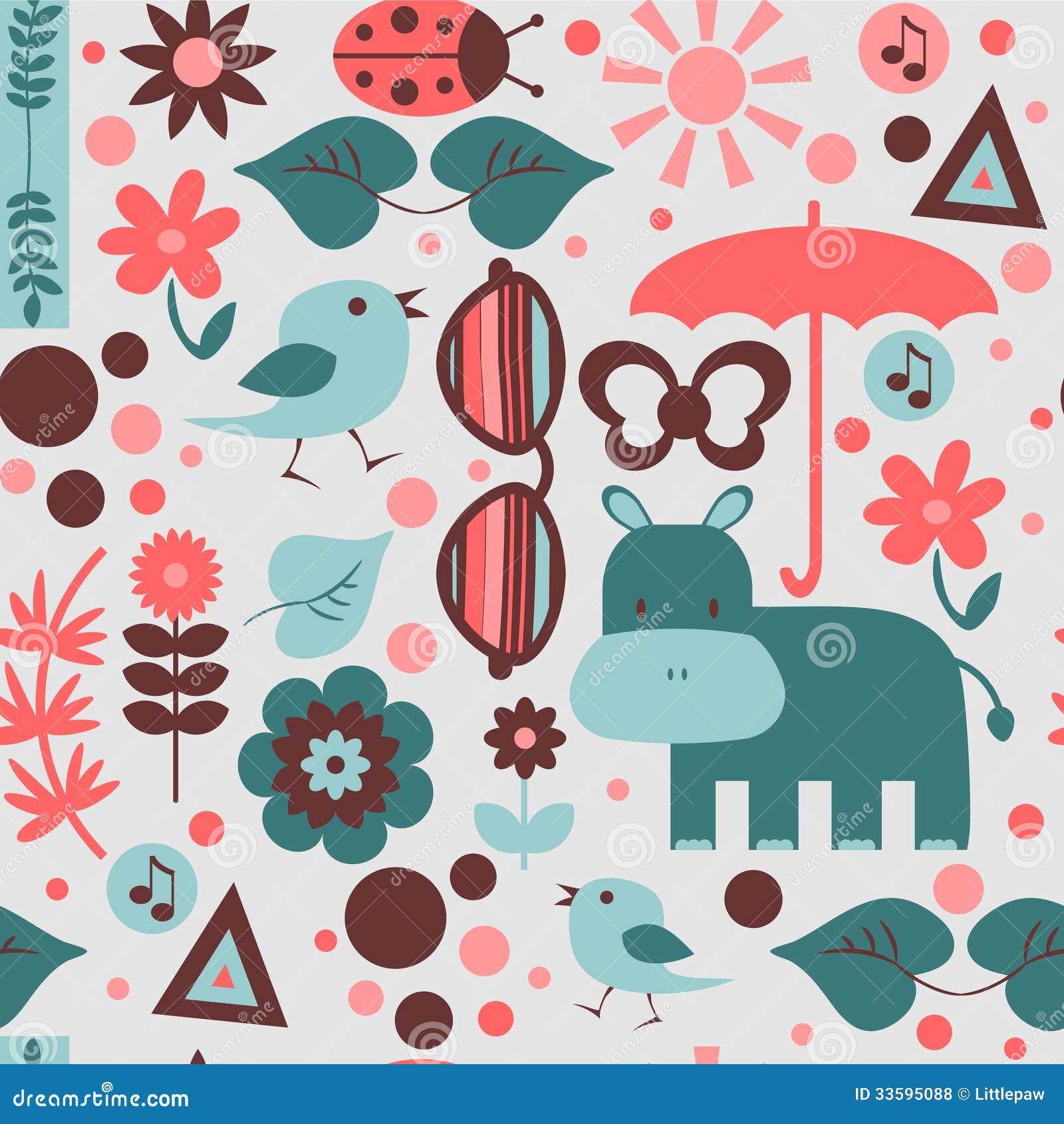 Childish Seamless Pattern with Various Elements Stock Vector ...