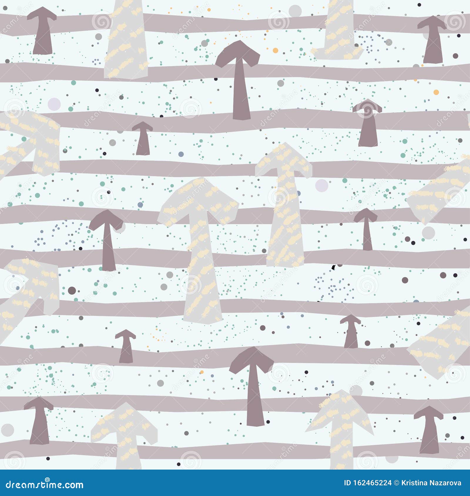 Childish Seamless Texture with Arrows. Hand Drawn Design with Brush ...