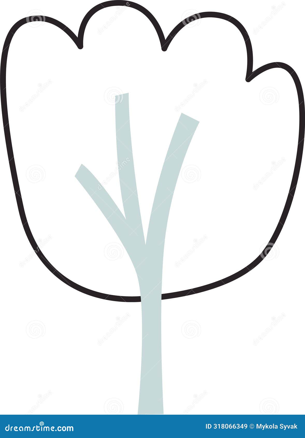 Childish Tree Plant stock vector. Illustration of tree - 318066349