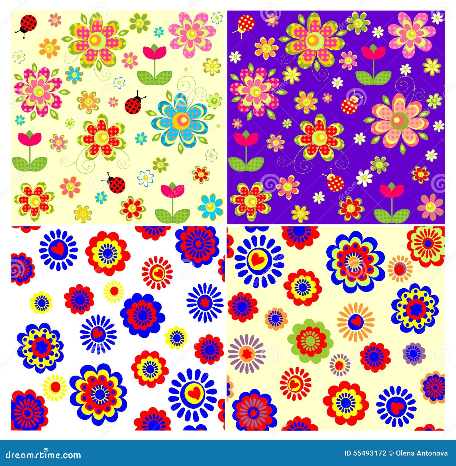 Childish wallpapers stock vector. Illustration of ladybug - 55493172