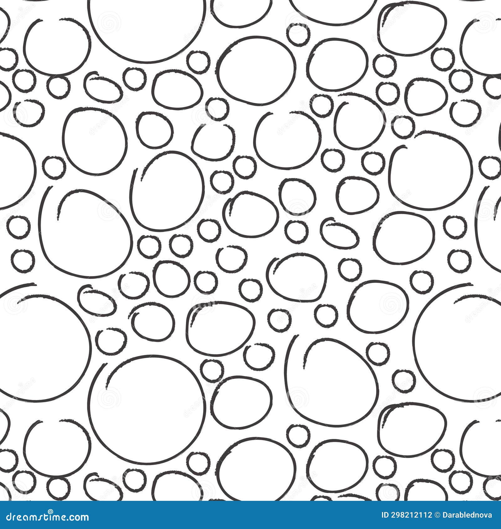 Childlike Bubbles Seamless Pattern. Texture Made in Hand Drawn Pencil ...