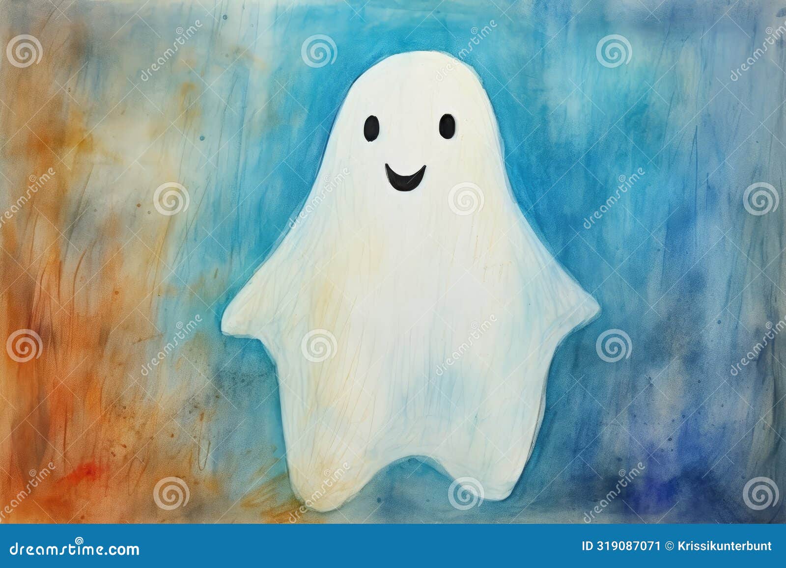 Childlike Drawing of Ghost AI Generated Stock Image - Image of drawn ...